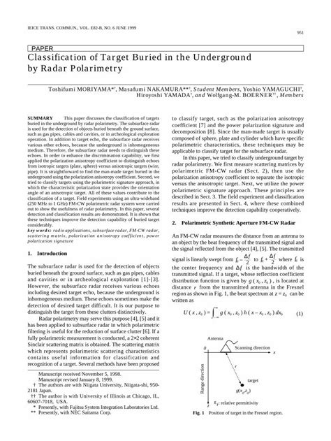 Pdf Paper Classification Of Target Buried In The Dspacelibniigata