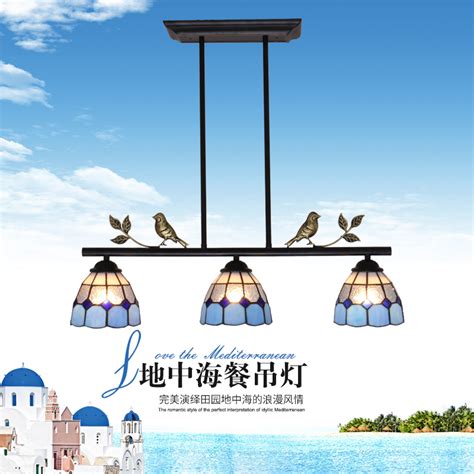 地中海复古餐厅吊灯三头创意个性美式创意家用饭厅餐桌灯北欧led 虎窝淘