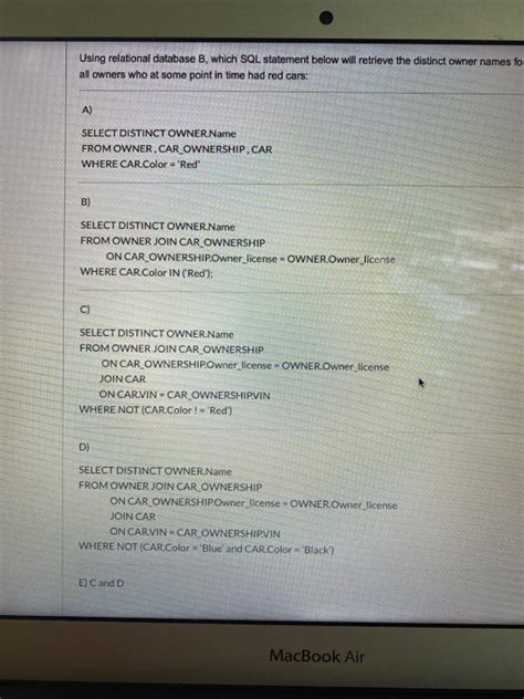solved suppose we have the following relational database of