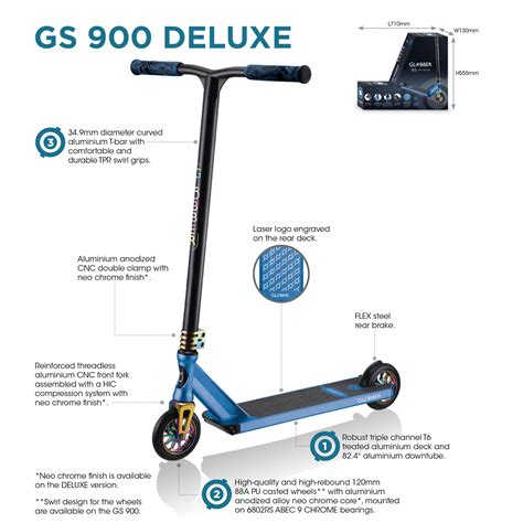 GS 900 DELUXE pro stunt scooter for advanced riders aged 8+ - Globber ...