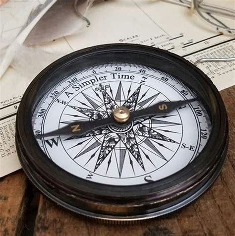 Brass Compass Personalized Compass Engraving Compass Brass Etsy