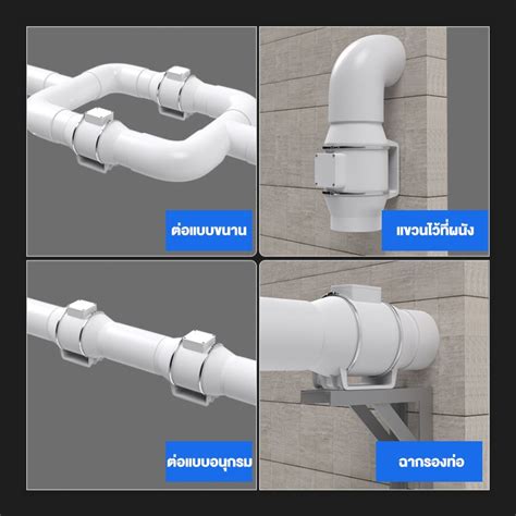 พัดลมระบายอากาศ มี3ขนาดให้เลือก พัดลมห้องครัว เสียงเงียบ พัดลมดูดควันน้ำมัน พัดลมความเร็วสูง 4