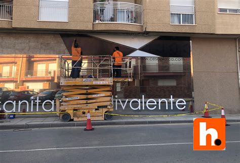 Fachada Panel Composite Cesap Lorca Huella Rótulos