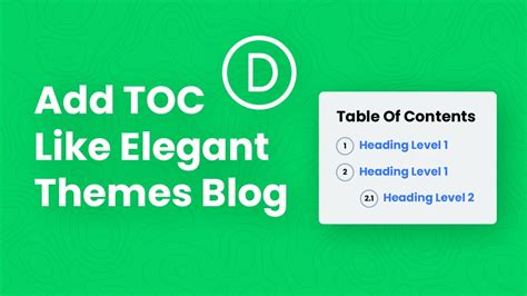 How To Style The Divi Table Of Contents Maker Exactly Like On The