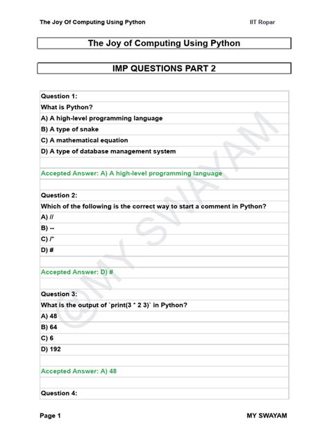 The Joy Of Computing Using Python Part 2 Pdf Control Flow String Computer Science