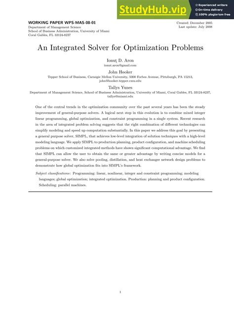 an integrated solver for optimization problems pdf