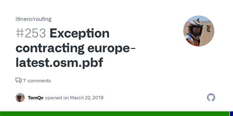 Exception Contracting Europe Latestosmpbf · Issue 253 · Itinerorouting · Github