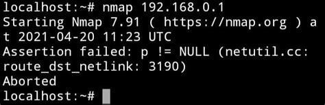Nmap Gives Error In Proot Distro Assertion Failed P Null Netutil