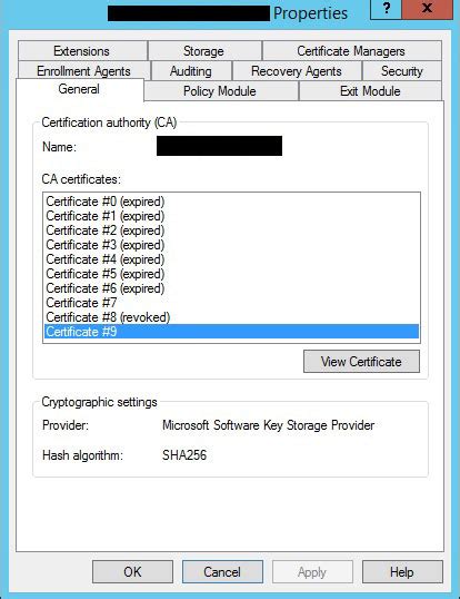 backup of certificate authority fails with “keyset does not exist