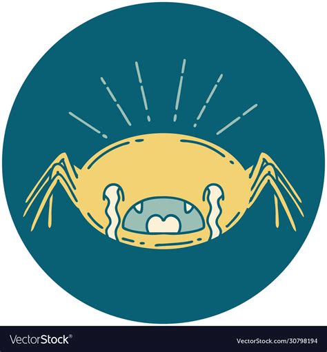 Icon Tattoo Style Crying Spider Royalty Free Vector Image