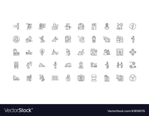 Industrial Ideas Linear Icons Line Signs Set Vector Image
