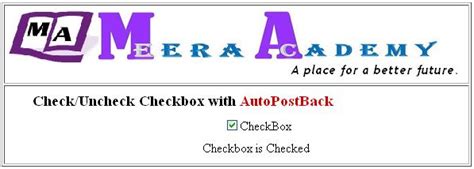 How To Use Autopostback With Checkbox In Aspnet