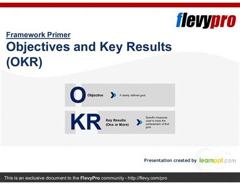 Objectives And Key Results OKR Slide PowerPoint FlevyPro Document Fle Leadership