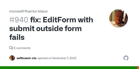 Fix Editform With Submit Outside Form Fails · Issue 940 · Microsoft