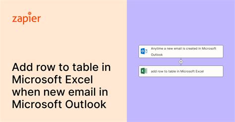 anytime a new email is created in microsoft outlook add row to table