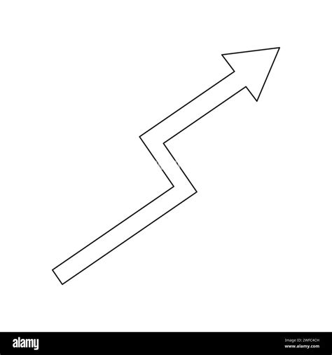 Zig Zag Arrow Up Silhouette Pointer Icon Finance Growth Business Background Vector