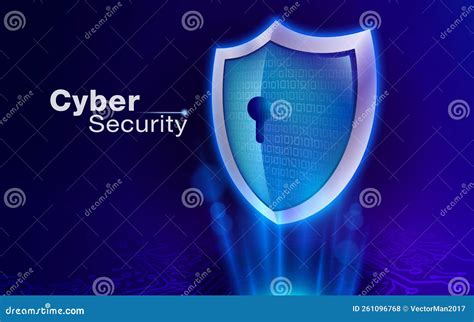 Cyber Security Shield Protection Concept Stock Vector Illustration Of Shape Info 261096768