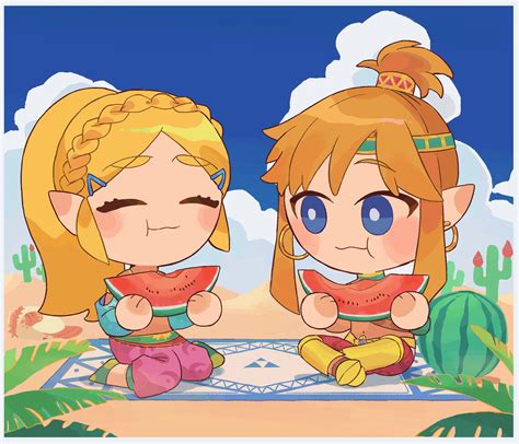 Link And Zelda Chibi