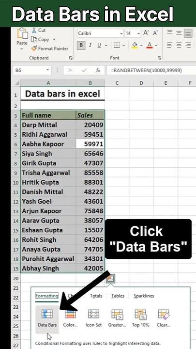 Data Bars In Excel Excel Exceltips Excelfunction Exceltricksexcel Learn Youtube