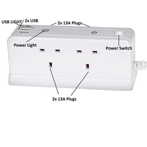 Gang Usb M Extension Lead With On Off Switch