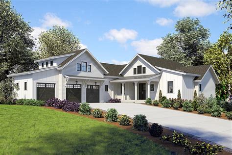 Modern Farmhouse Plans With 3 Car Garage Designs For Contemporary Living
