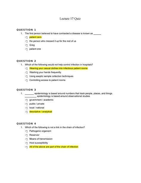 Lecture 17 Quiz Lecture 17 Quiz Q U E S T I O N 1 The First Person