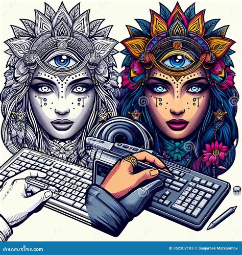 vector tracing converting raster images into vector graphics stock