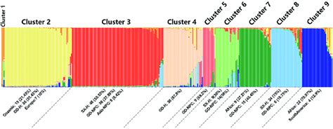 Population Structure Analysis And The Main Population Of Each Cluster