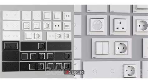مدل سه بعدی کلید و پریز برق 2 دانلود آبجکت کلید پریز