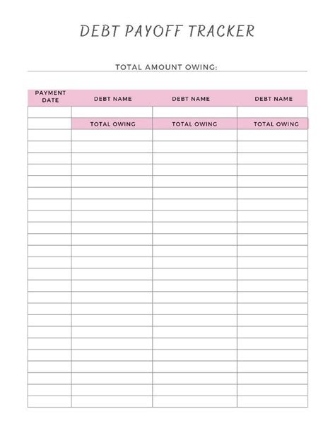Printable Debt Payoff Tracker Budget Planner Debt Payoff How To