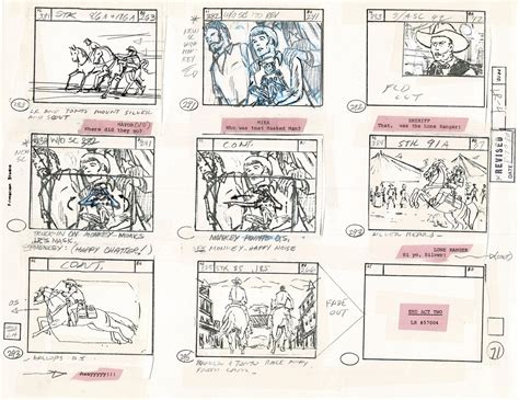 Lone Ranger Western Storyboard Animation Animation Page From Filmation