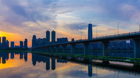 Beach City Tourism Sunset Building Office Bridge Landmark Powerpoint Background For Free