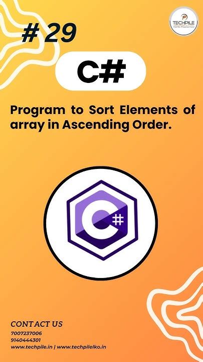 🔥explore The Power Of C Program To Sort Elements Of Array In Ascending Order Coding Csharp