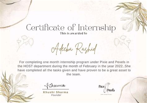 Adeeba Rashid On Linkedin Completed My Internship All Thanks To Pixie And Pexels And Khushi