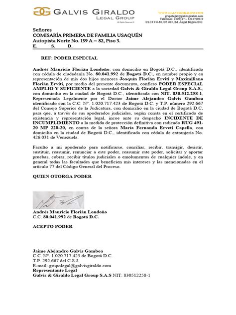 Poder Incidente De Incumplimiento Mp 228 20 Pdf