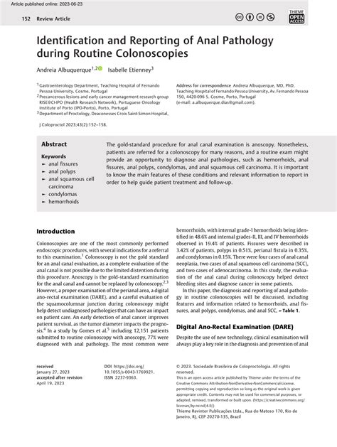 Pdf Identification And Reporting Of Anal Pathology During Routine