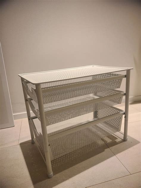슬라이딩 철제 매쉬 3단 선반 보조 서랍 책상정리 사무용 서류보관 주방 가구인테리어 당근 중고거래