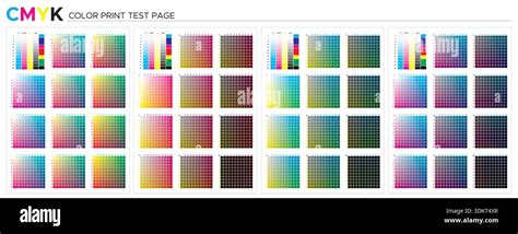 Color Chart Cmyk Test Page Cmyk Process Printing Match Cyan Magenta