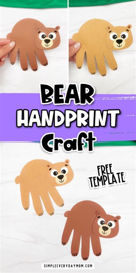 Brown Bear Handprint Template