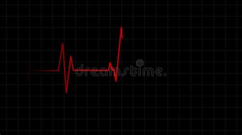 Red Heartbeat Pulse Indicator Monitor Animation Dark Background 2 Stock Footage Video Of