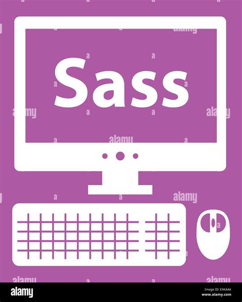 Vector Illustration Of Web Development Sass Technology Isolated White