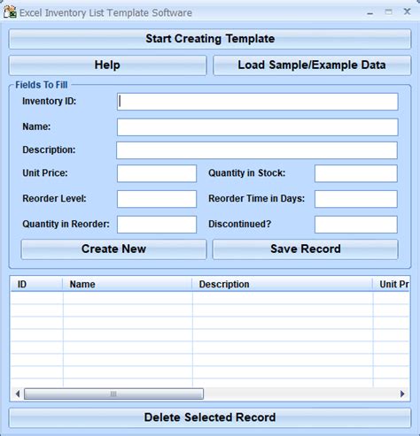 Excel Inventory List Template Software