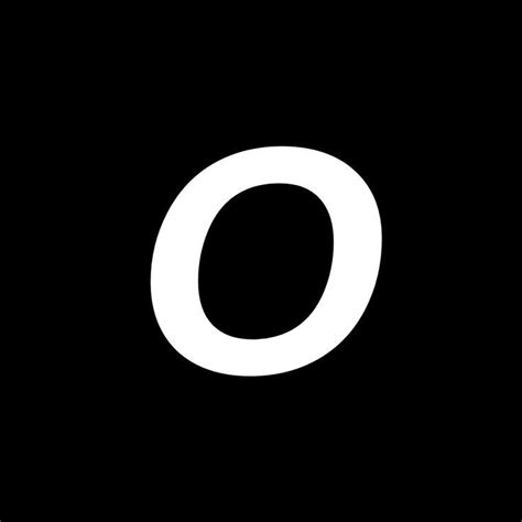 White Letter O Black Background