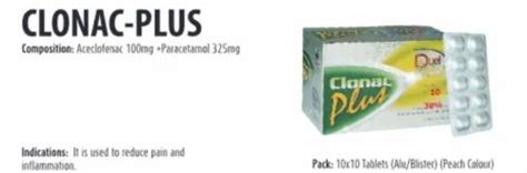 Clonac Plus Tablet At Rs 1150box Diclofenac Sodium Tablet In Kanpur