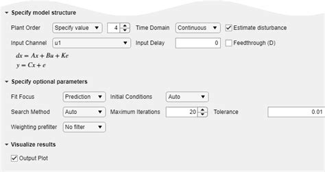 Estimate State Space Model Using Time Or Frequency Data In The Live