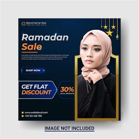 소셜 미디어용 이슬람 판매 배너 템플릿 프리미엄 벡터