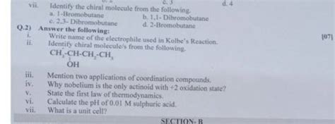 1 1 Dibromobutane A 1 Bromobutane C 2 3 Dibromobutand D 2 Bromobutane