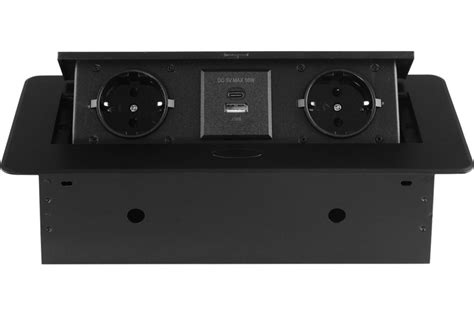 Горизонтальная выдвижная розетка Rocketsocket 2 Euro 16a Usb Type A C с блоком 18w проводка