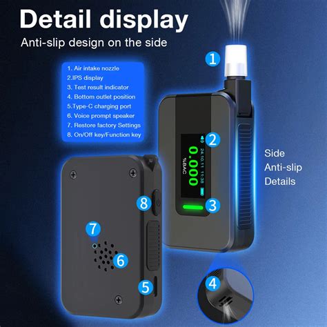 Electrochemical Alcohol Tester Rechargeable Digital Breathalyzer
