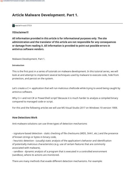 Malware Development Pdf Malware Antivirus Software